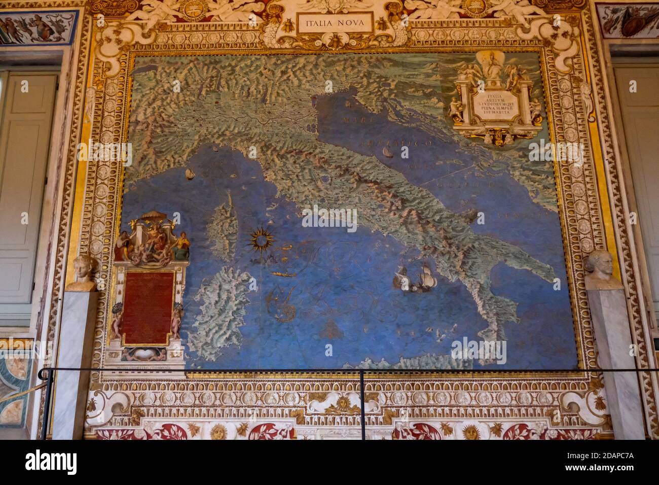 Details of the Vatican Gallery of Maps Inside the Vatican Museum Stock Photo - Alamy