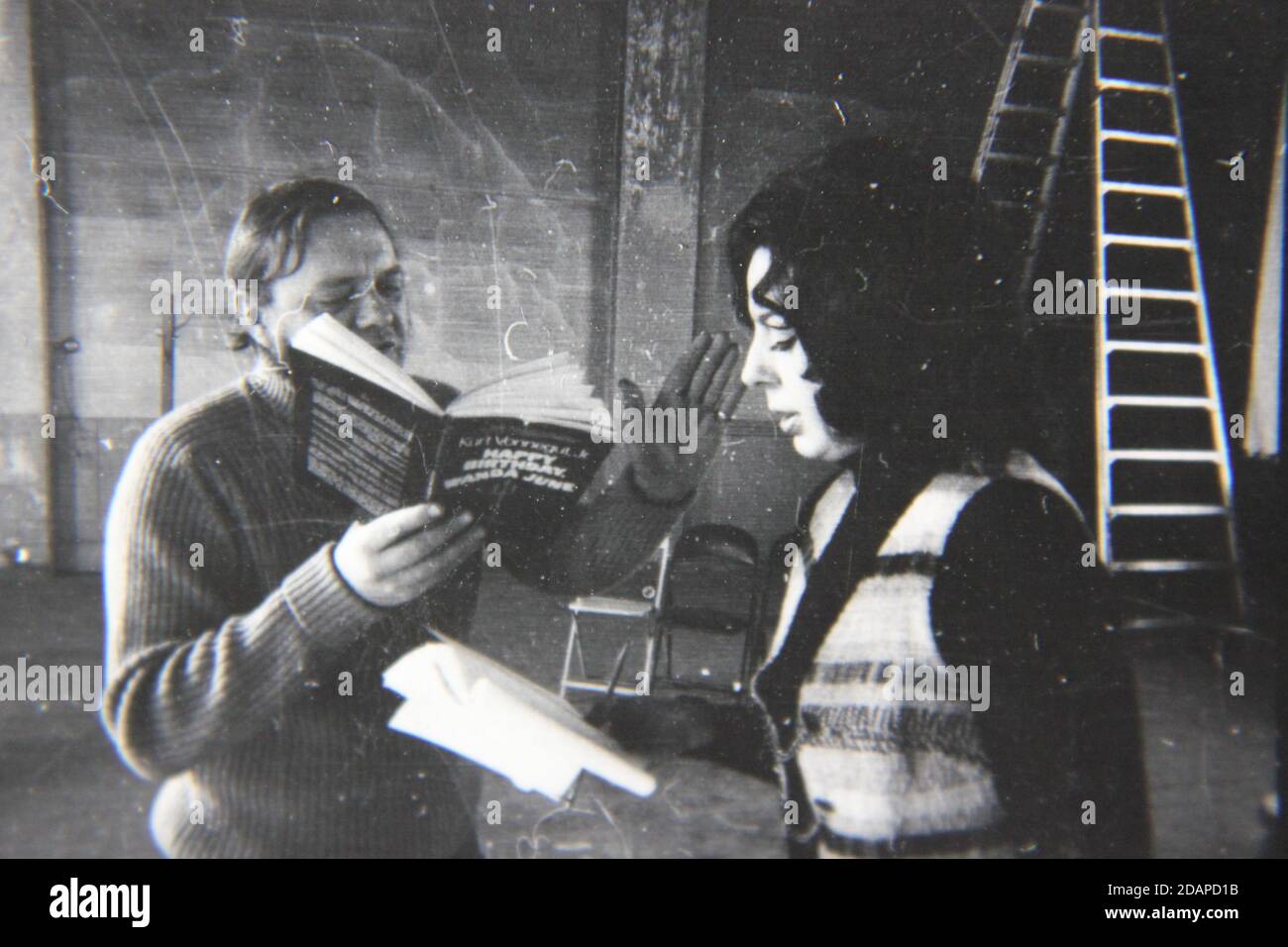 Fine 1970s vintage black and white photography of actors rehearsing a ...