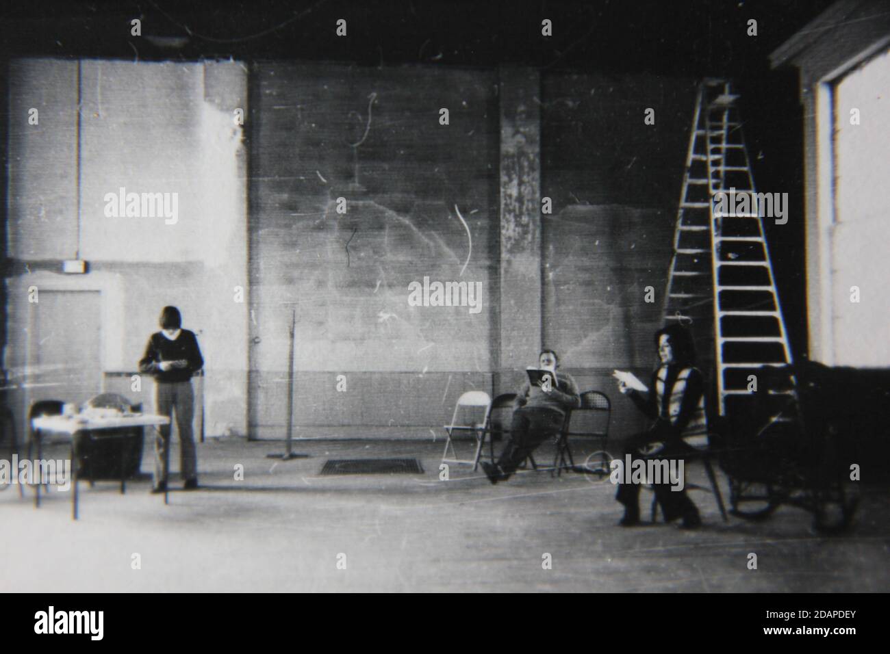 Fine 1970s vintage black and white photography of actors rehearsing a ...