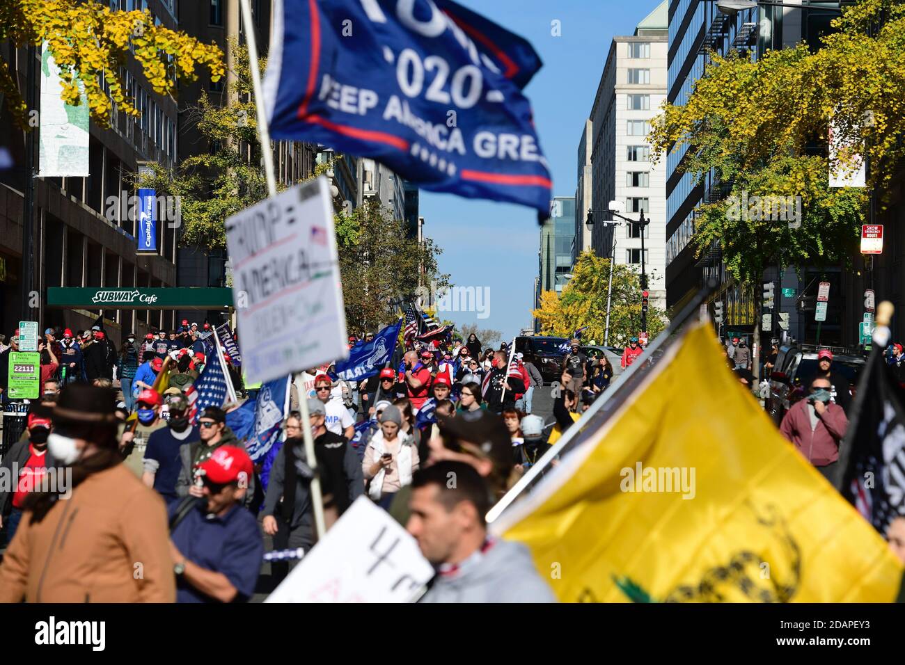 People march to Freedom Plaza during a pro-Trump MAGA rally on ...