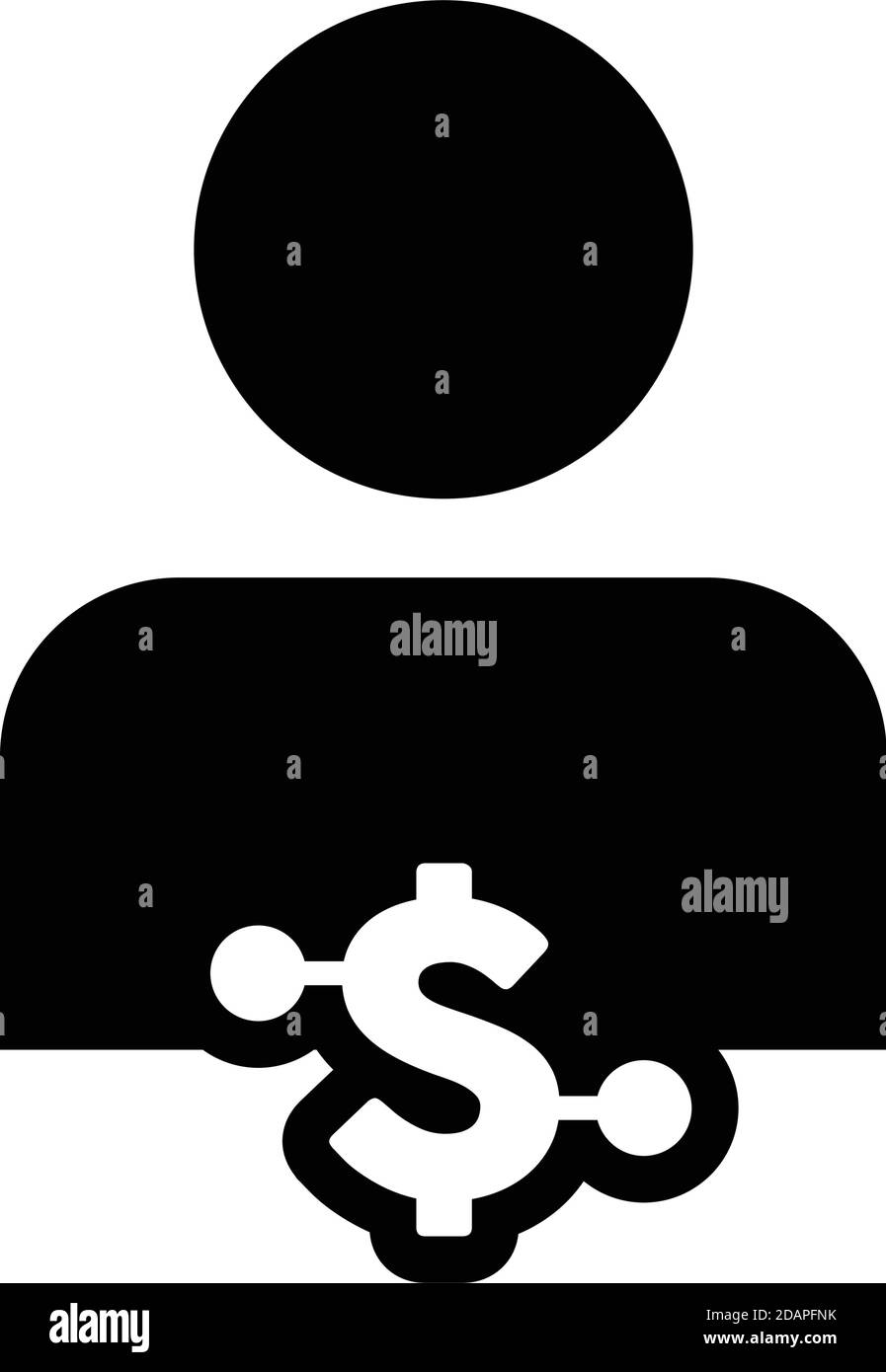 Money icon vector digital dollar currency with male user person profile ...