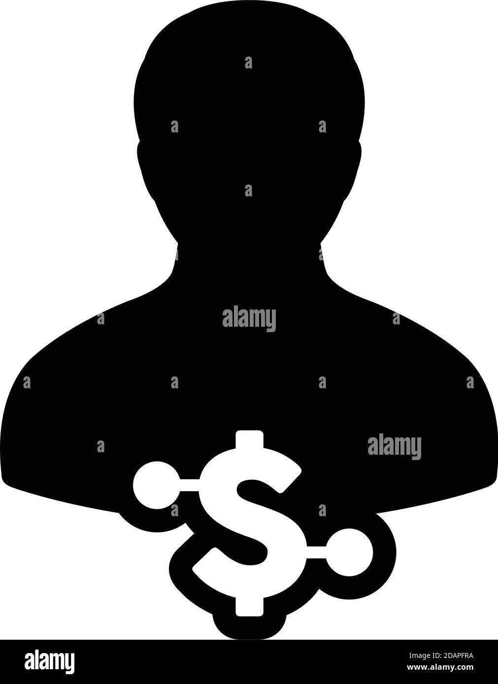 Cash icon vector digital dollar currency with male user person profile ...