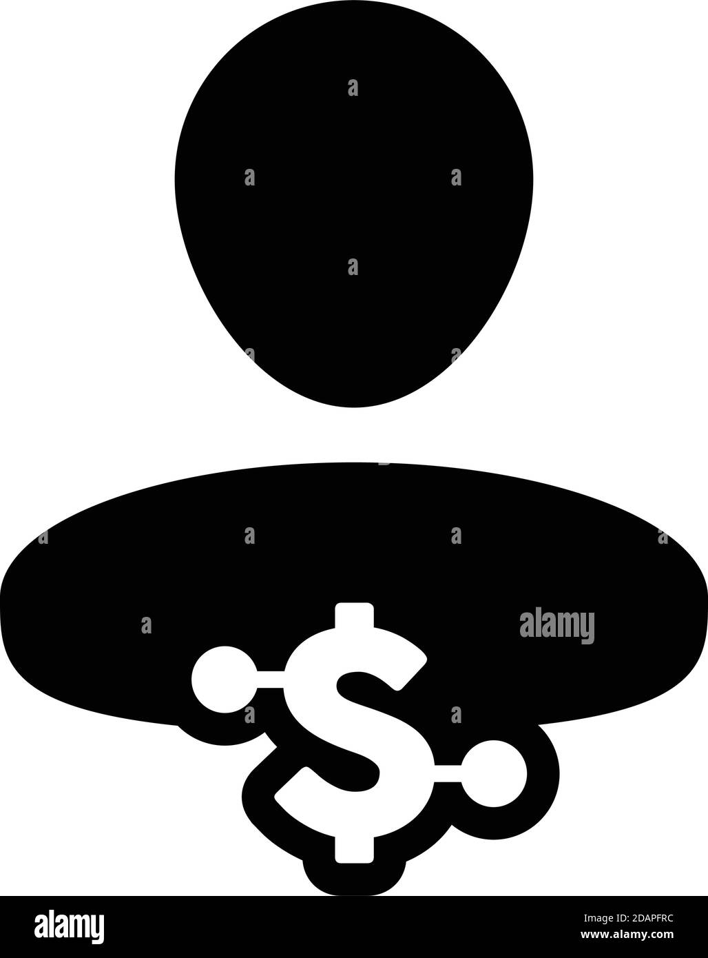 Digital money icon vector dollar currency symbol with male user person ...