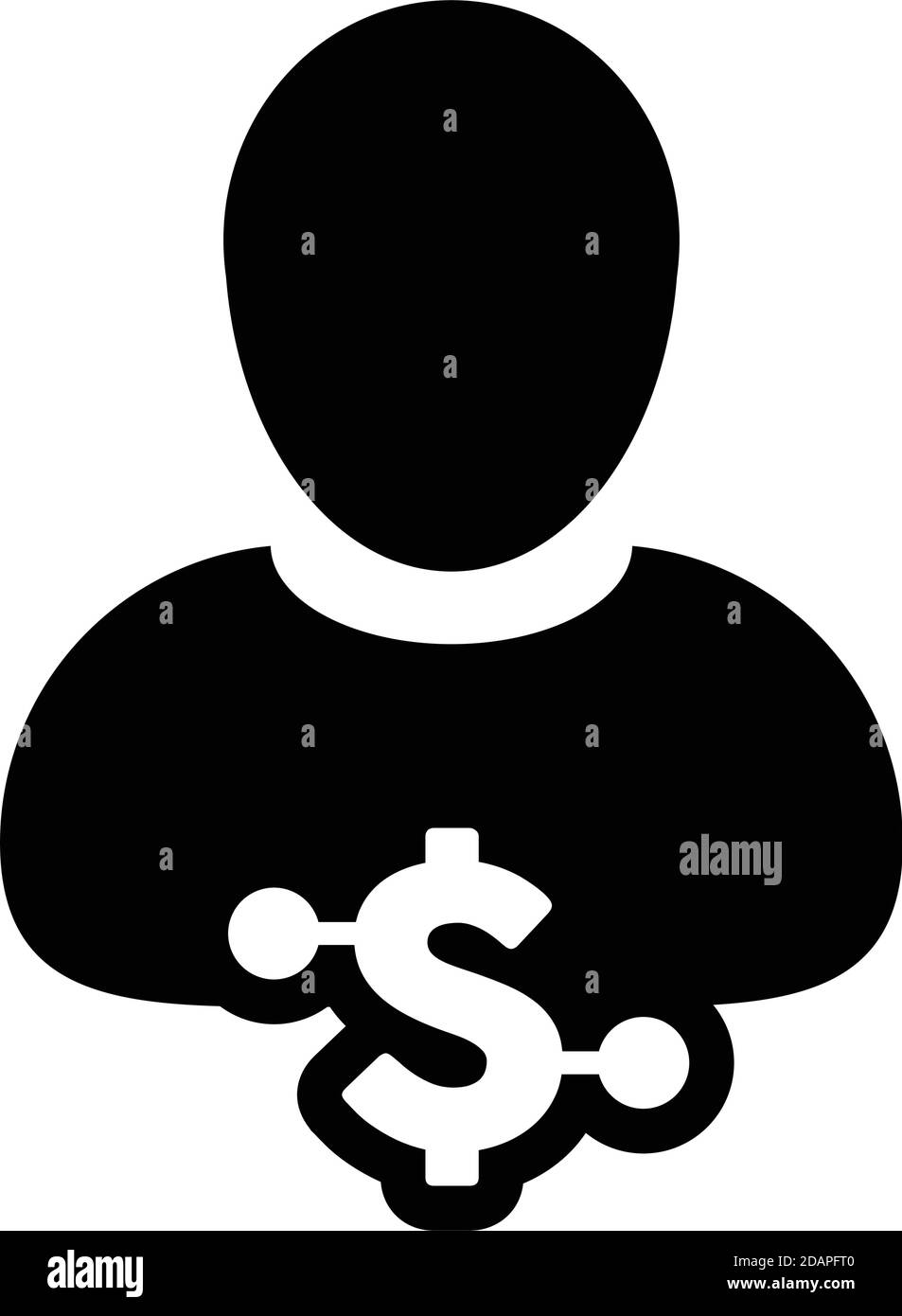 Dollar icon vector digital money symbol with male user person profile ...