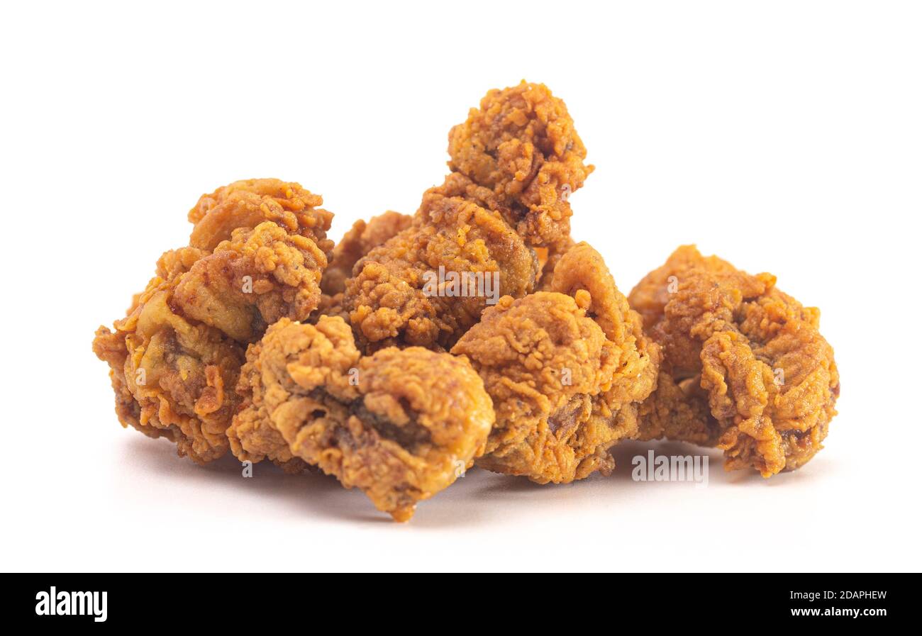 Fried and Crispy Chicken Gizzards Isolated on a White Background Stock ...