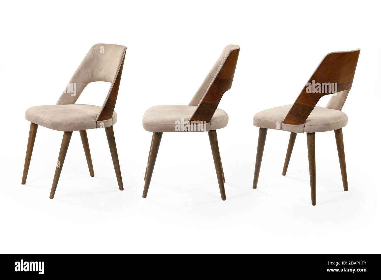 Single chair at different angles on a white background Stock Photo - Alamy