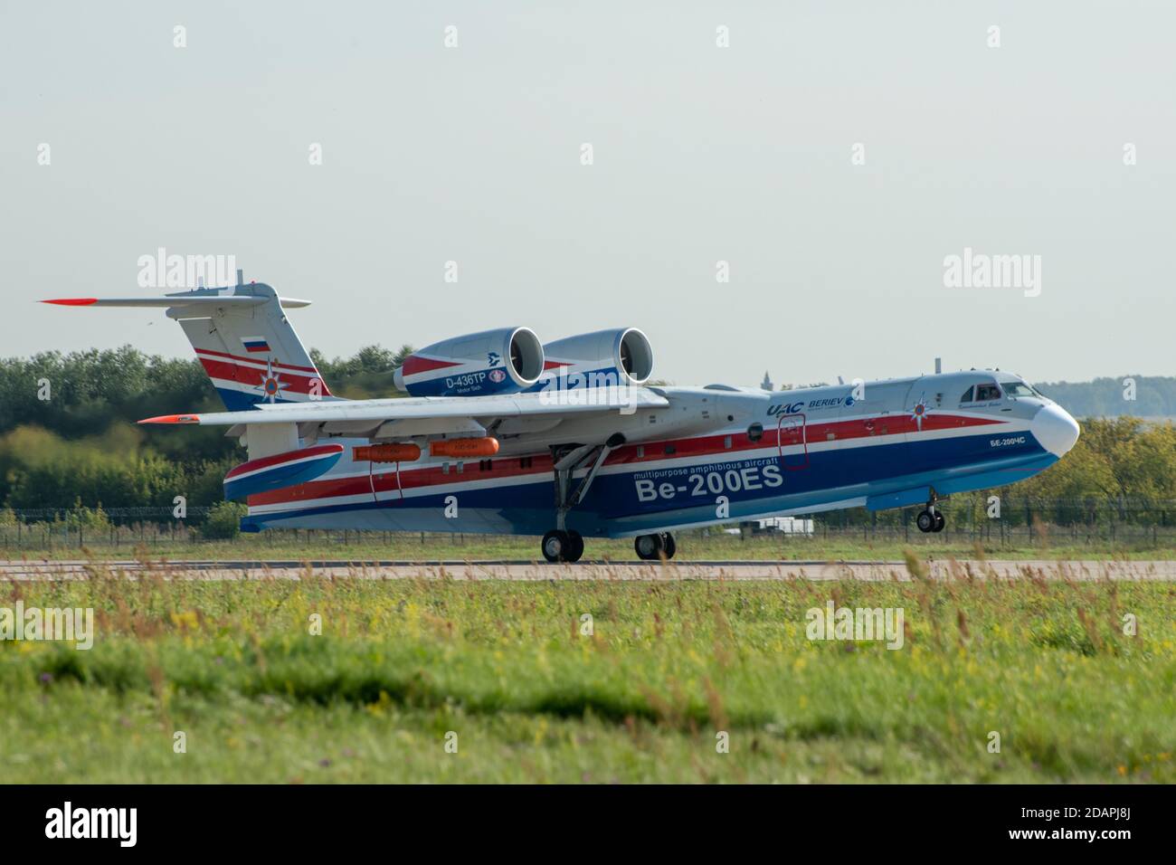 August 30, 2019. Zhukovsky, Russia. Multipurpose amphibious aircraft ...