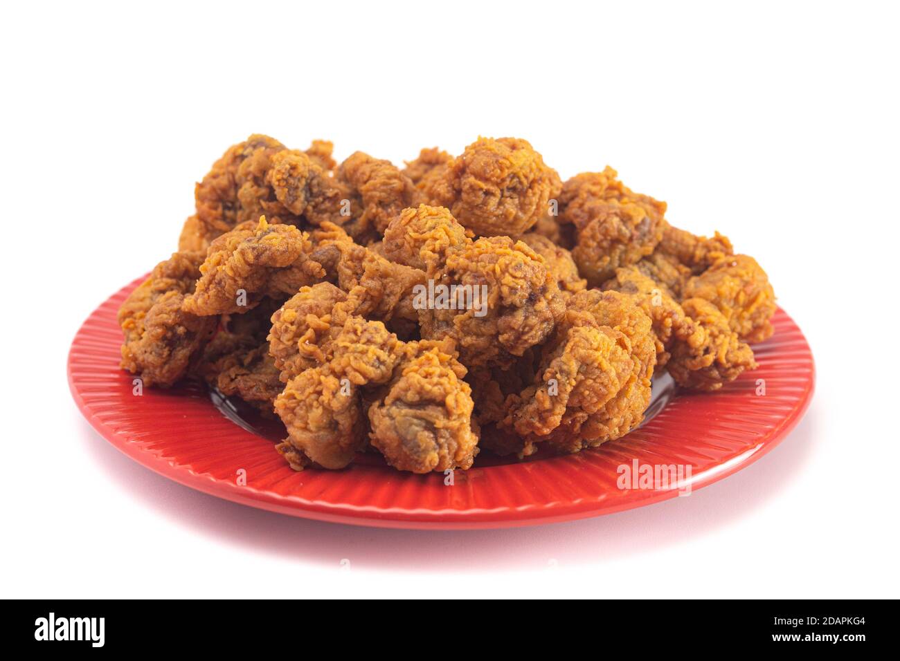 Fried and Crispy Chicken Gizzards Isolated on a White Background Stock ...