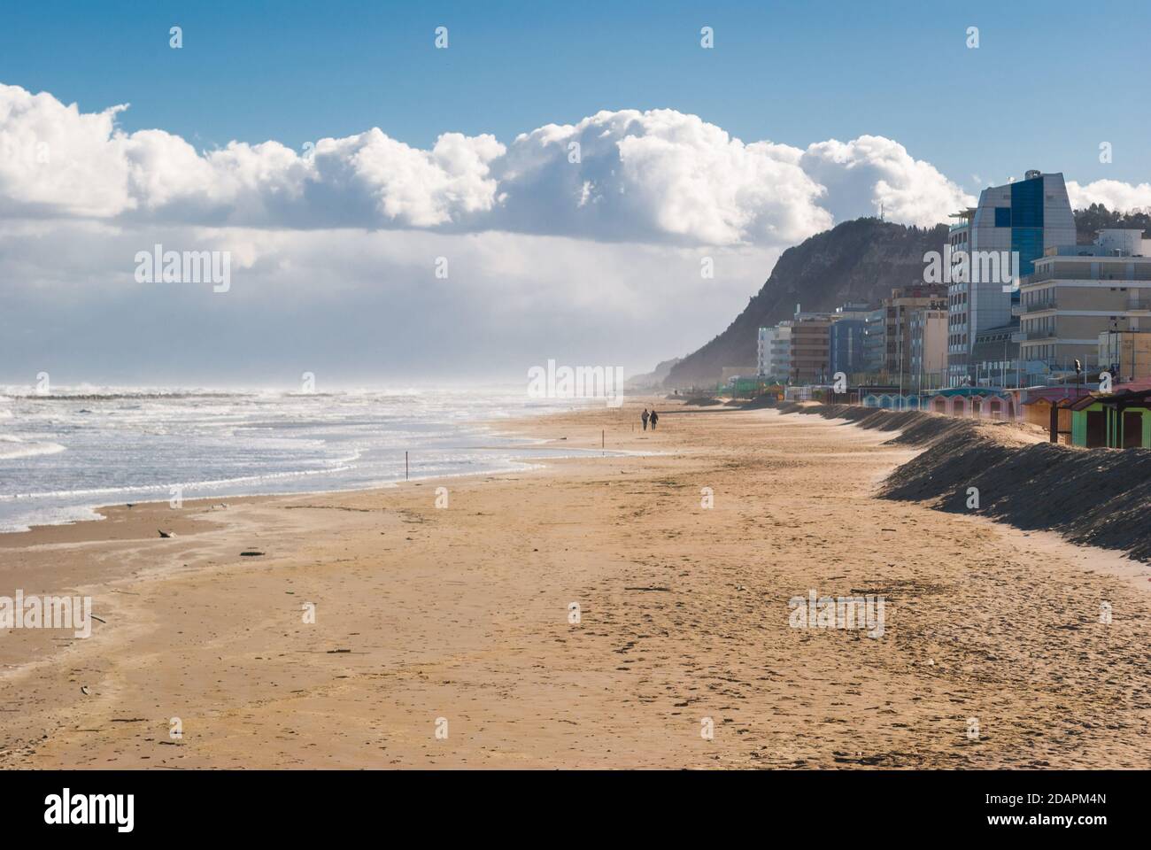 The beach of Pesaro, in the Marche region, during the winter Stock ...