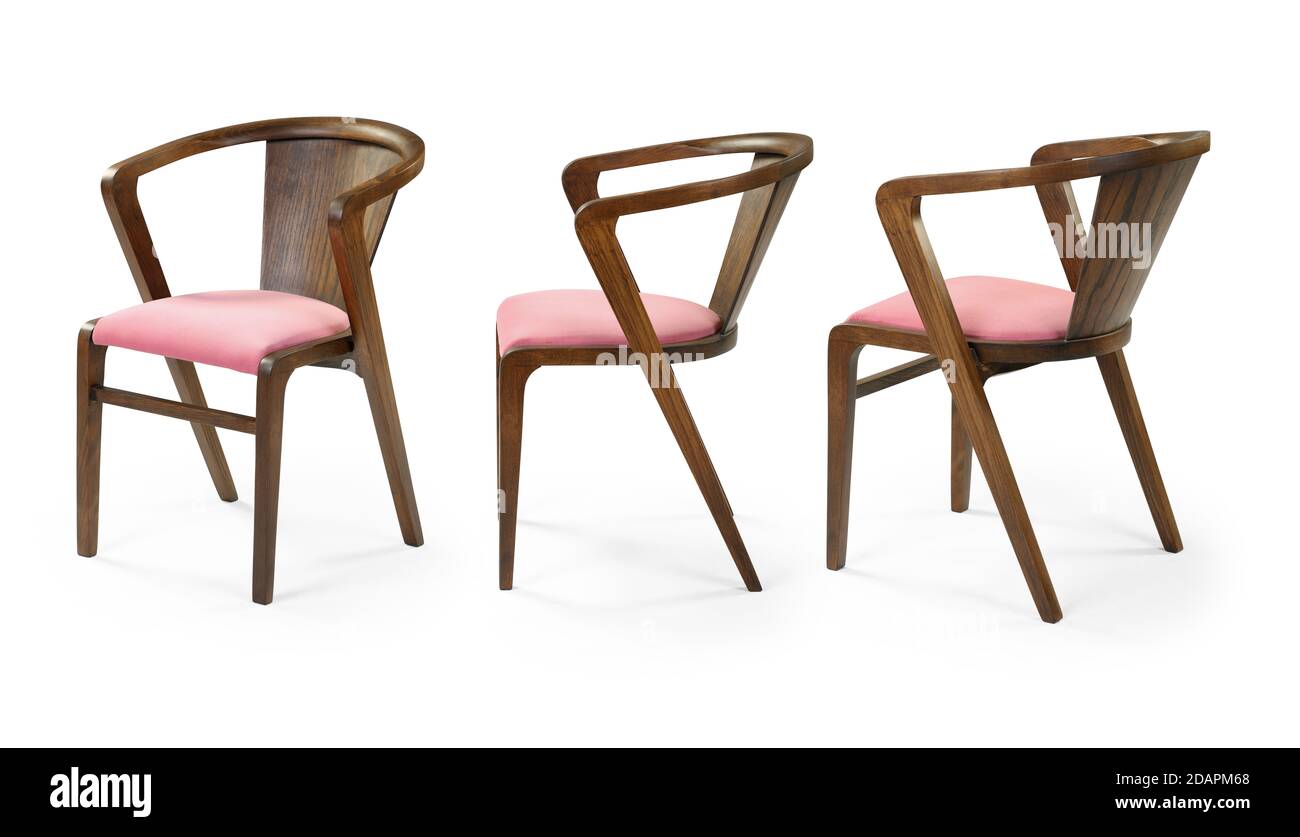 Single chair at different angles on a white background Stock Photo - Alamy