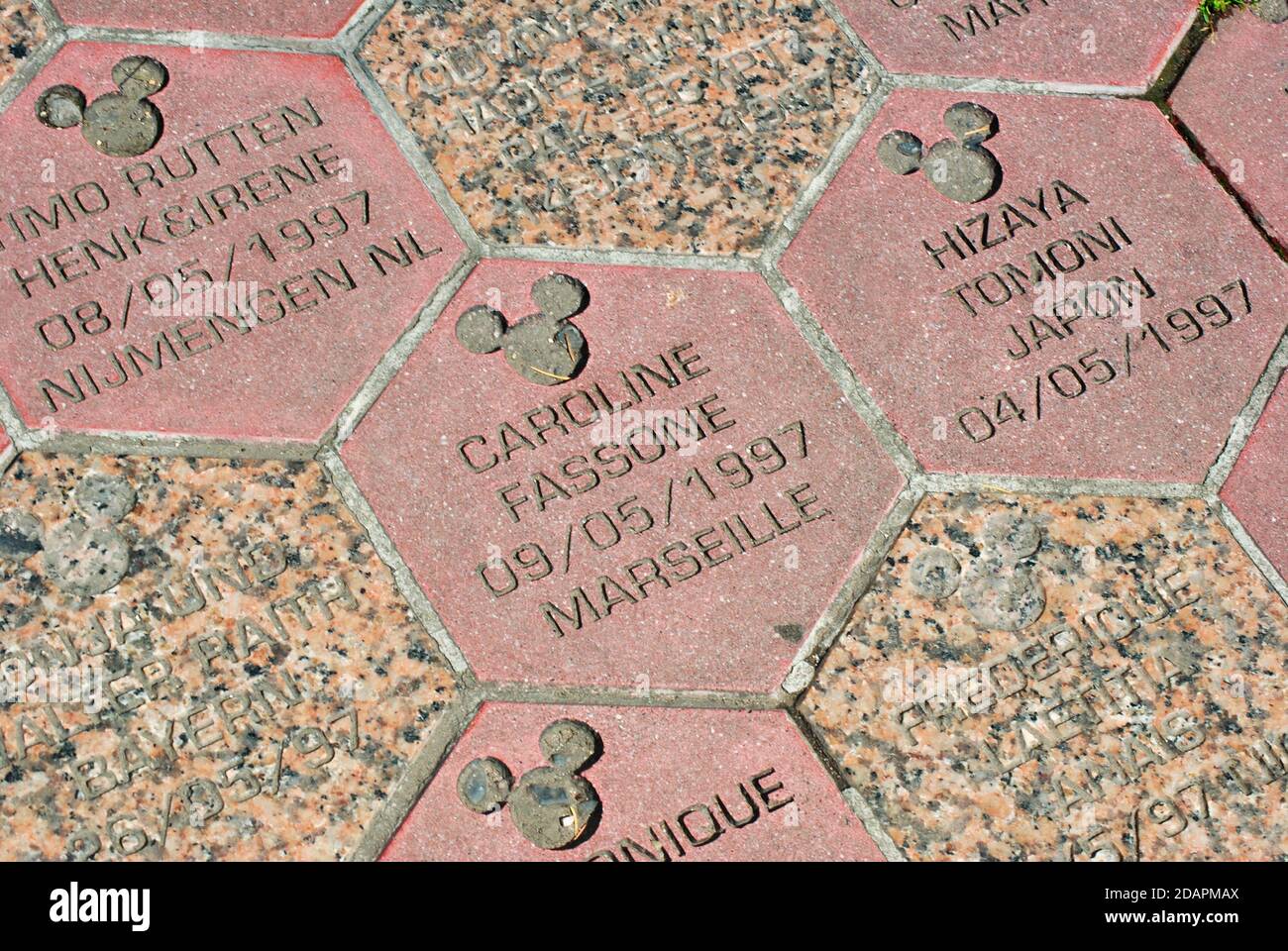 Floor tiles with mickey mouse in Disneyland, Paris Stock Photo - Alamy