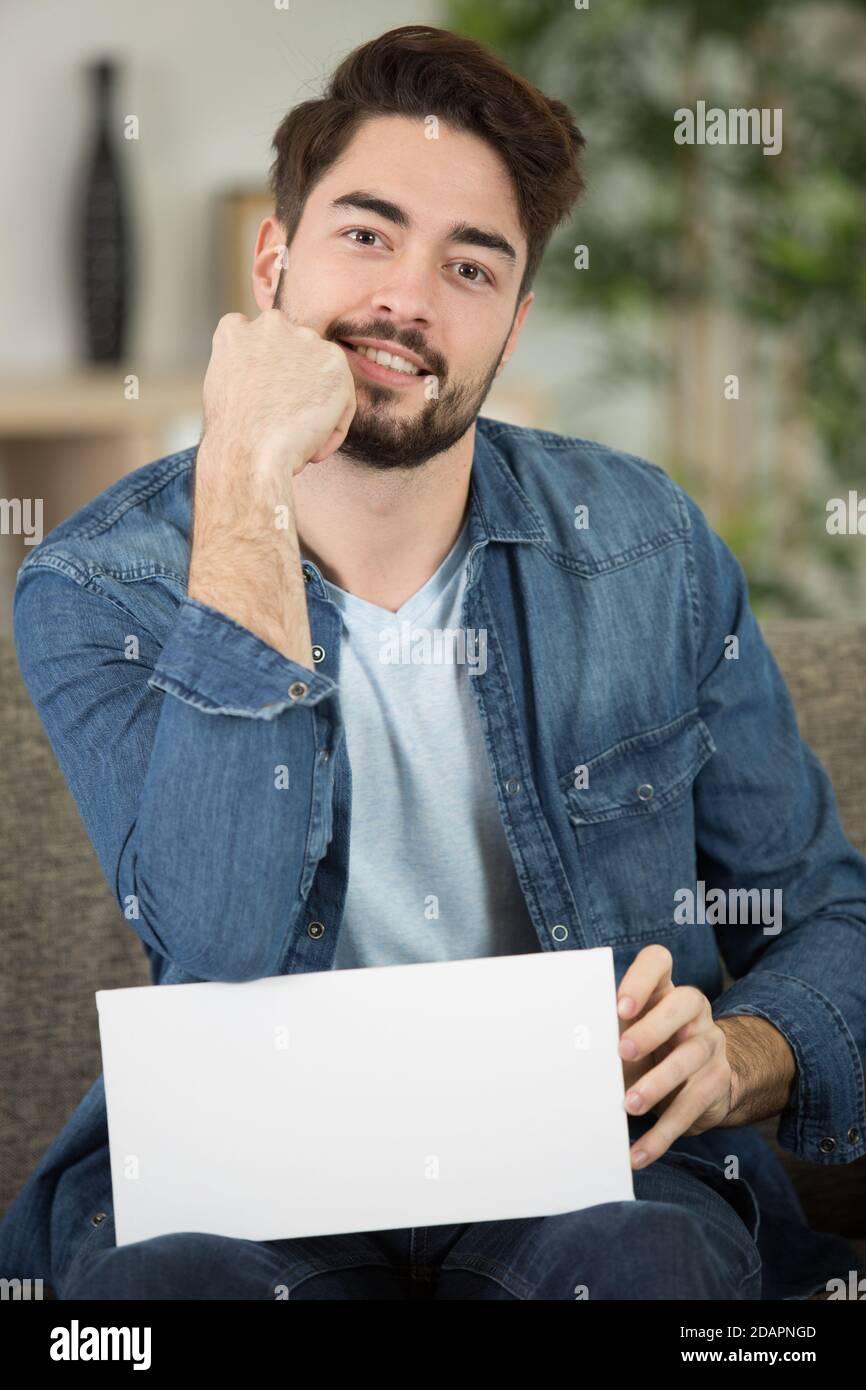 mand and and advertisement concept Stock Photo - Alamy