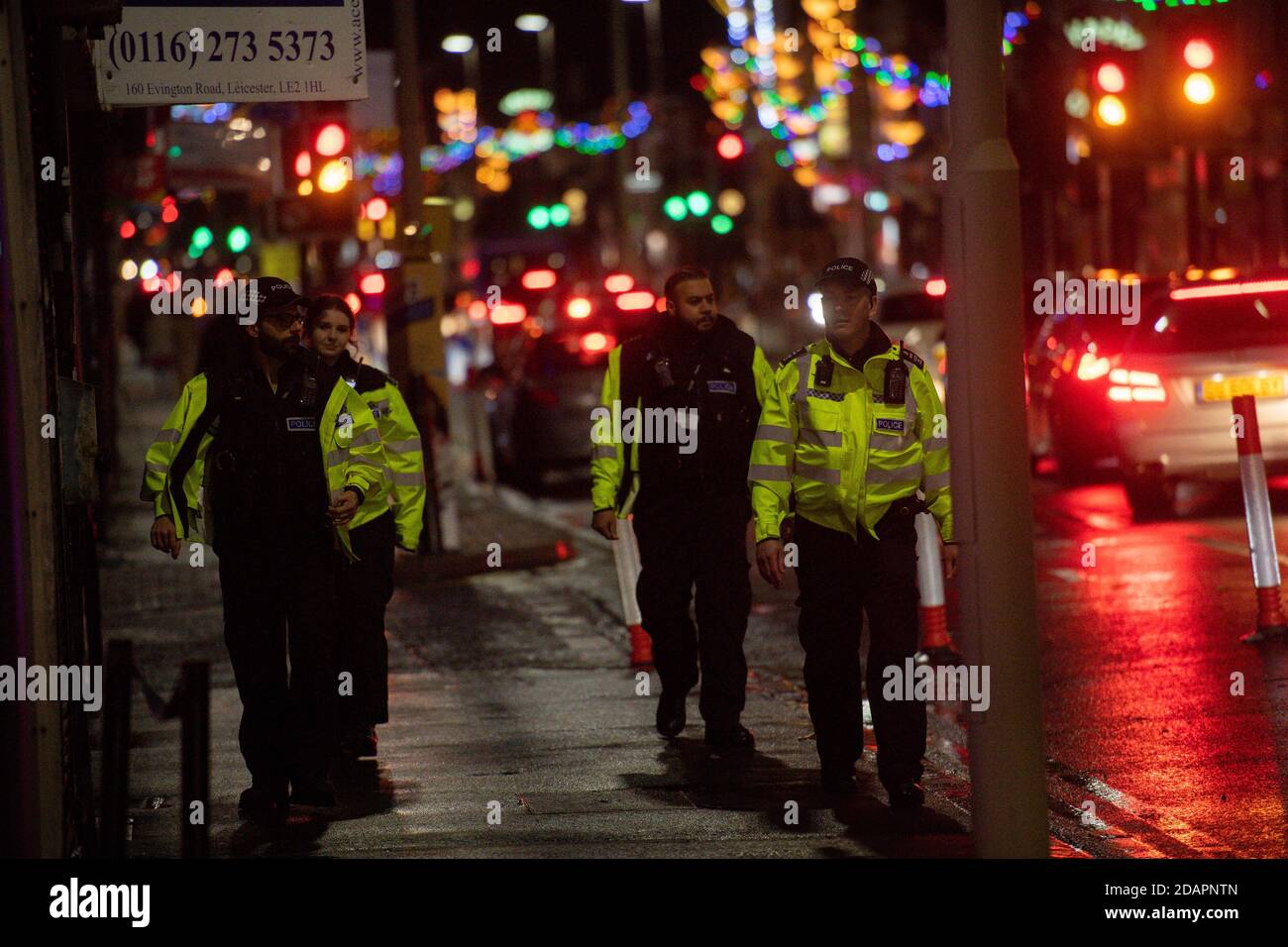 Police patrol along Leicester's Golden Mile during Diwali celebrations ...