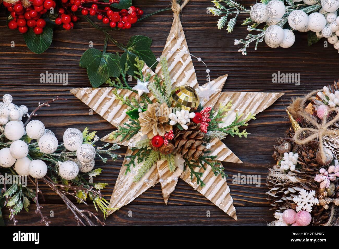 christmas background with christmas decorations 2021 Stock Photo - Alamy