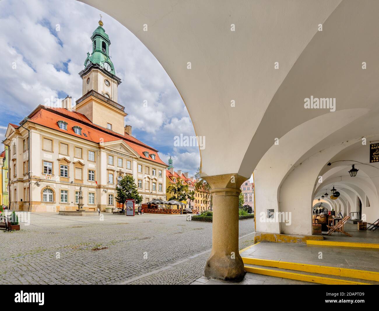 The city hall at the Marketplace. City of Jelenia Gora, (ger ...