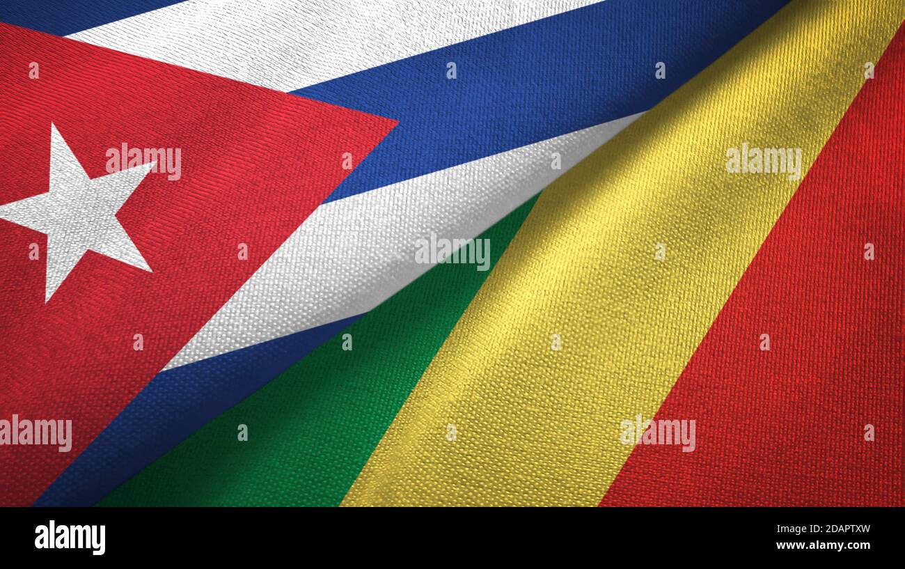 Cuba and Congo two flags textile cloth, fabric texture Stock Photo - Alamy