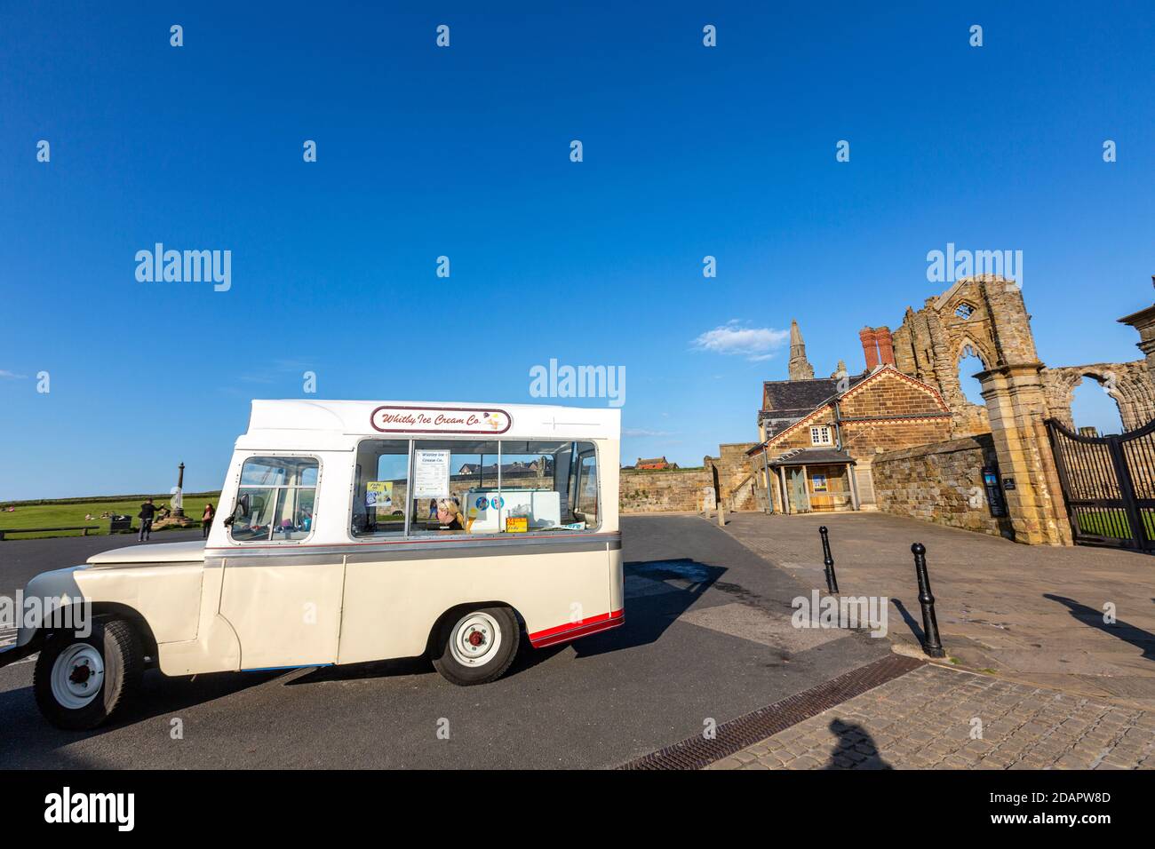 Whitby Ice Cream co van near Whitby Abbey, Whitby, North Yorkshire ...