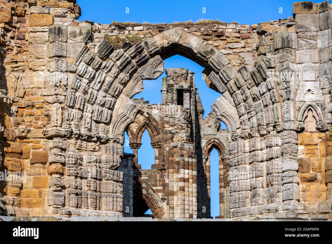 Ruins of Whitby Abbey, Whitby, North Yorkshire, England, UK Stock Photo ...
