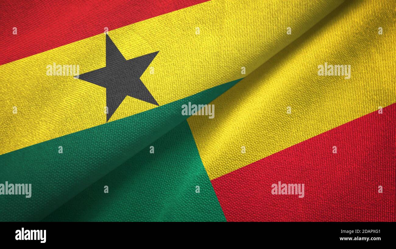 Ghana and Benin two flags textile cloth, fabric texture Stock Photo - Alamy