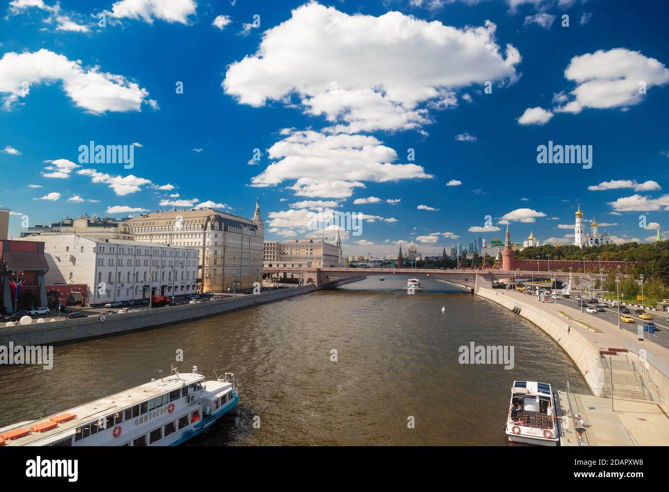 Panoramic view of the city and the Moscow river from the floating ...