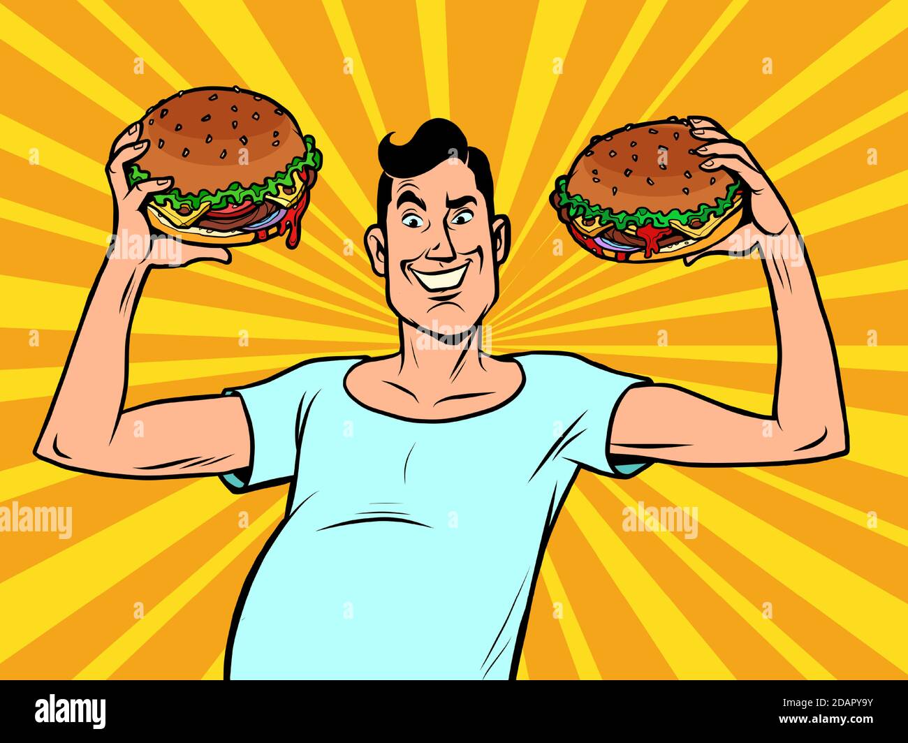 Delicious burgers cheese lettuce Stock Vector Images - Alamy