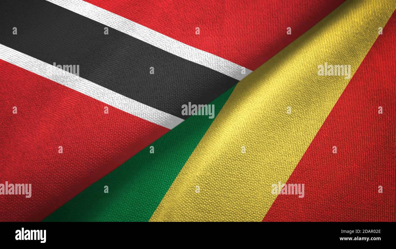 Trinidad and Tobago and Congo two flags textile cloth, fabric texture ...