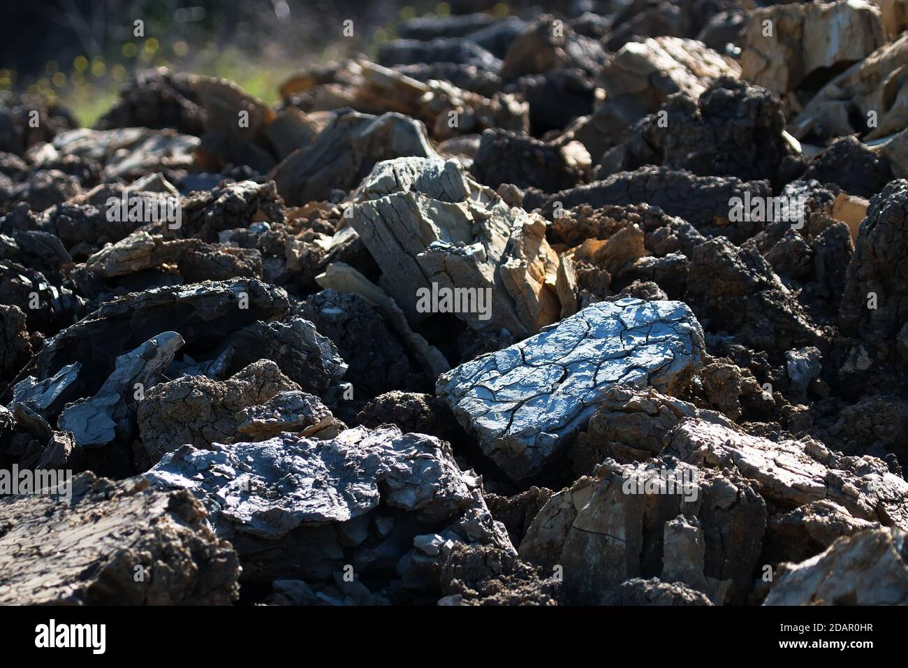 Rough plowing. Dry and clay cracked land unsuitable for agriculture ...