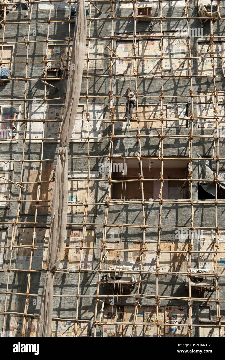 Bamboo Scaffolding - construction in India Stock Photo - Alamy