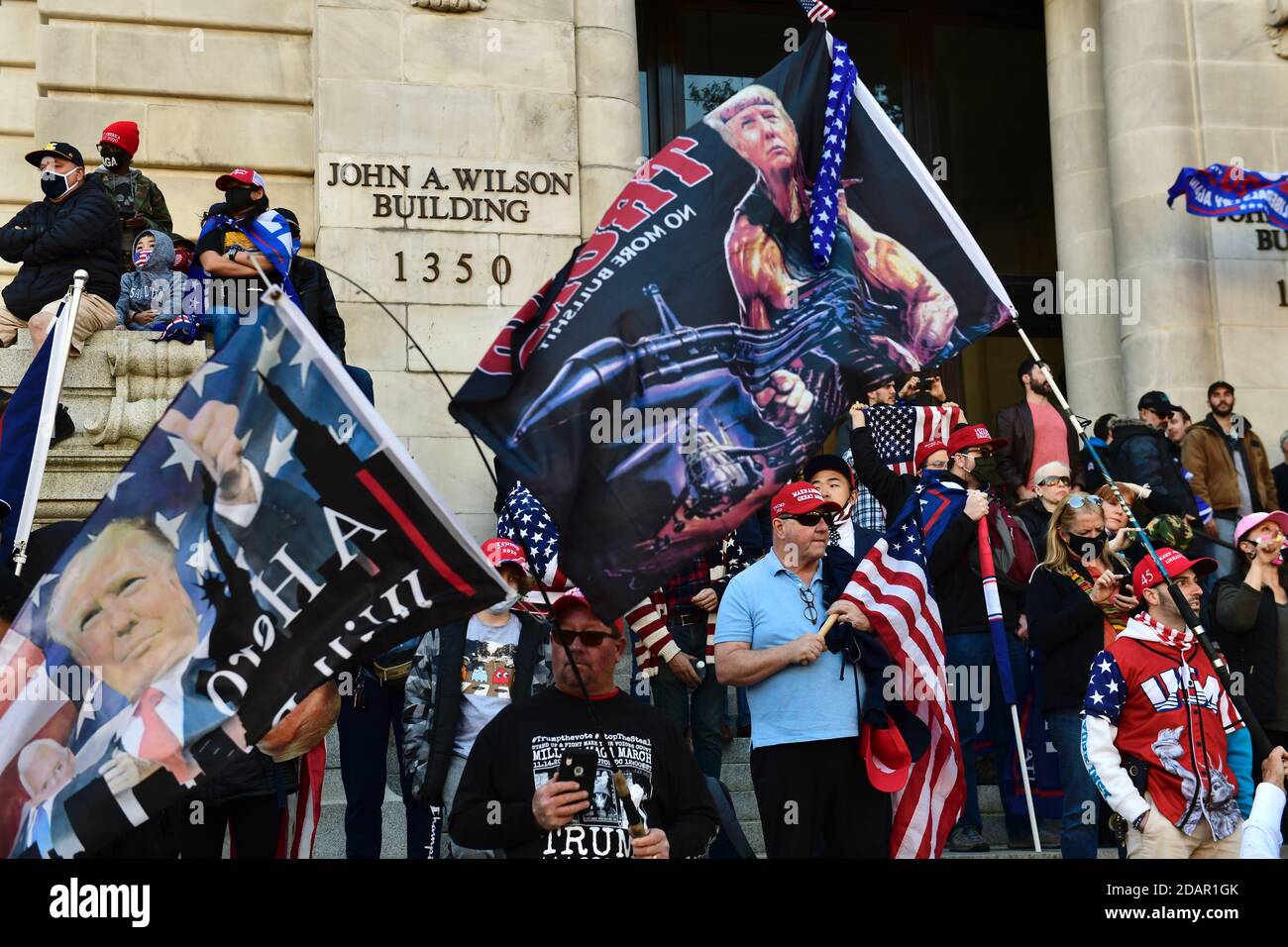 People attending the pro-Trump MAGA rally on the steps of the John A ...