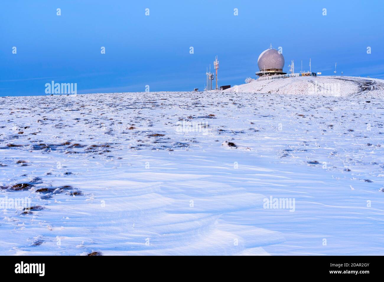 Wasserkuppe in winter, Radom, Hessian Rhoen nature park Park, Hesse ...
