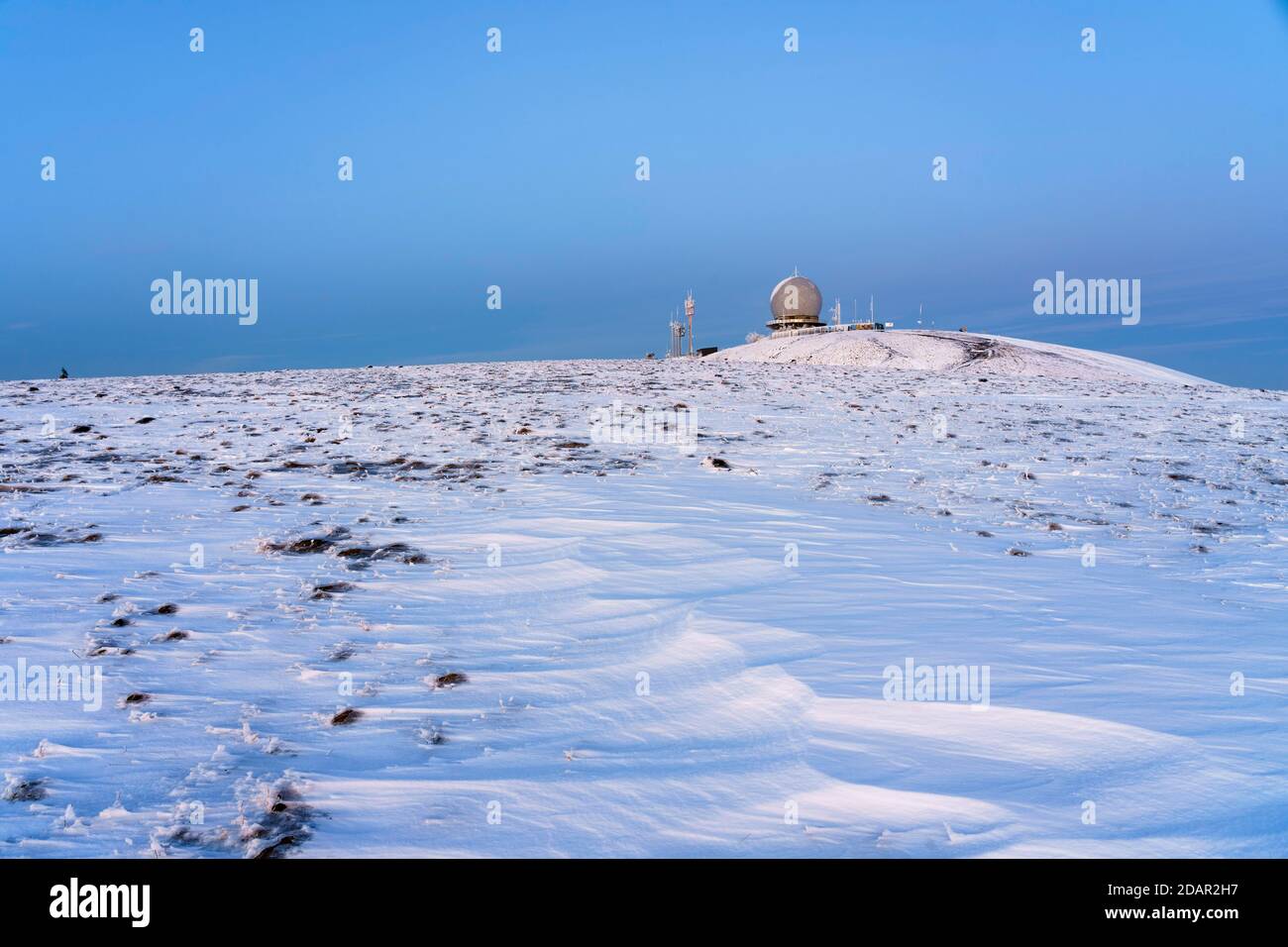 Wasserkuppe in winter, Radom, Hessian Rhoen nature park Park, Hesse ...
