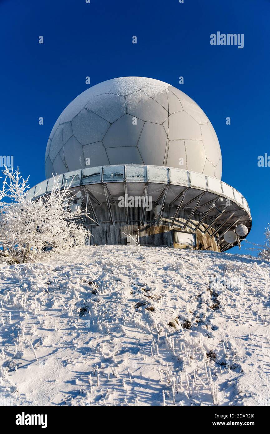 Wasserkuppe in winter, Radom, Hessian Rhoen nature park Park, Hesse ...