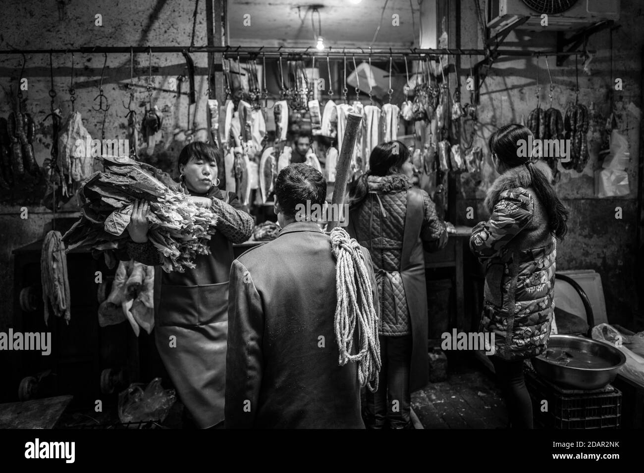 Chinese butcher shop Black and White Stock Photos & Images - Alamy