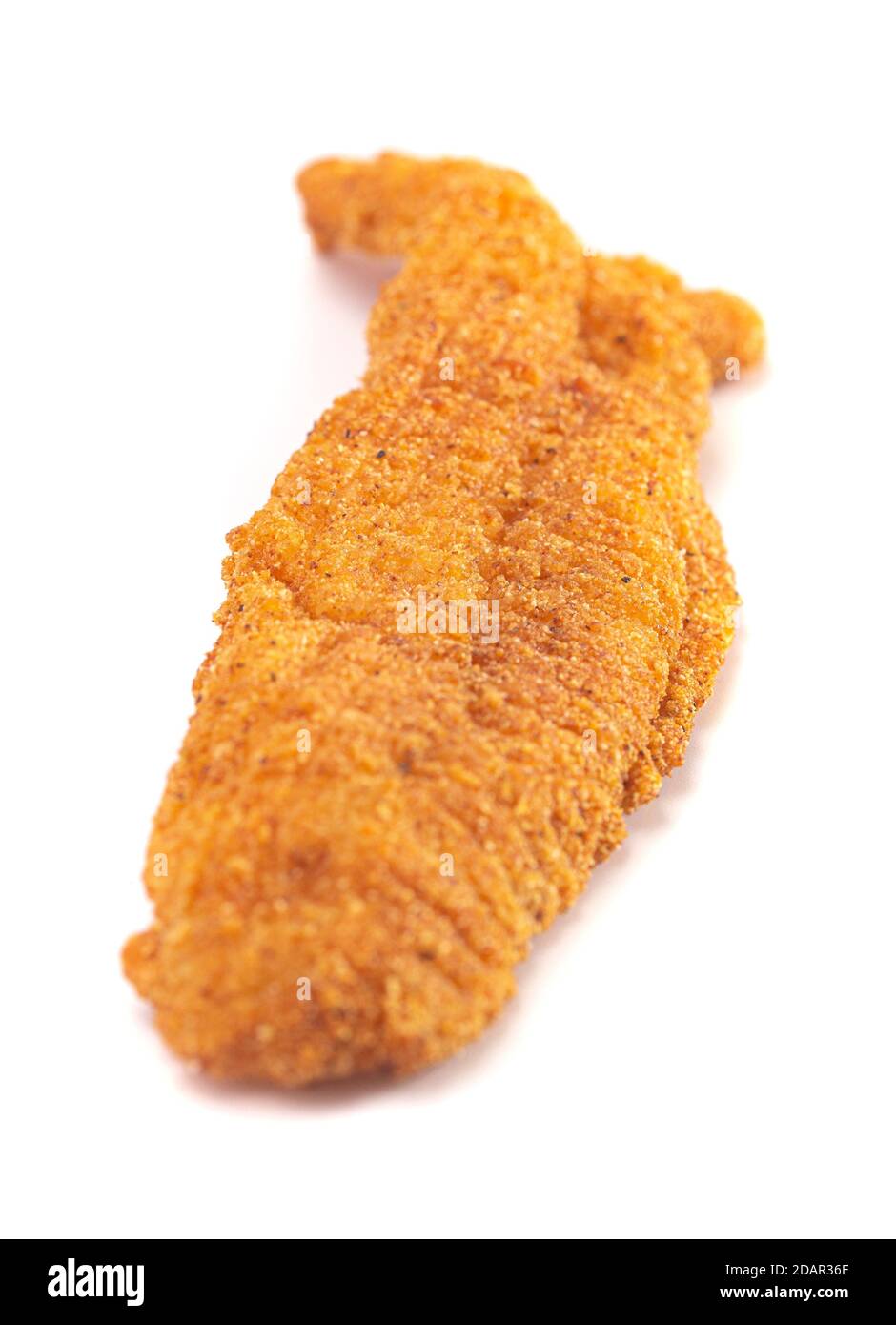 Breaded and Fried Fish Fillets Isolated on a White Background Stock ...