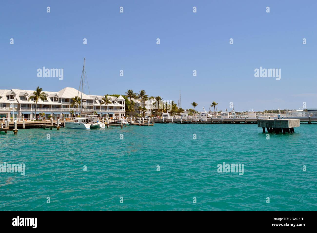 Yacht moored up in Key West Marina Stock Photo - Alamy