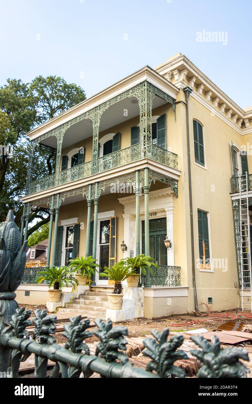 large colonnaded colonial house in New Orleans Louisiana Stock Photo ...