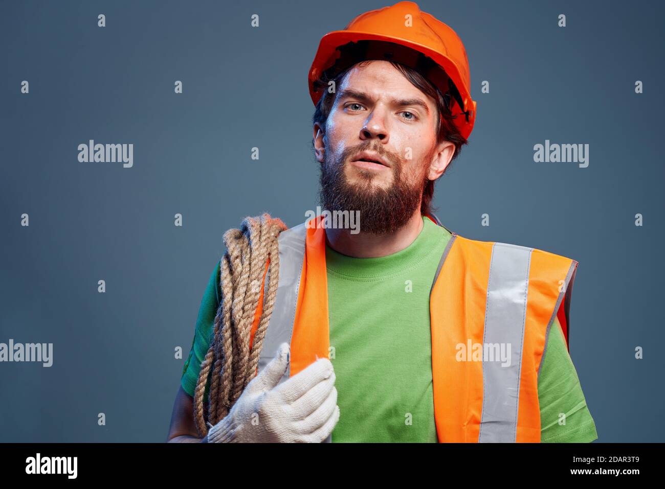 Man in orange paint professional engineer working construction Stock ...