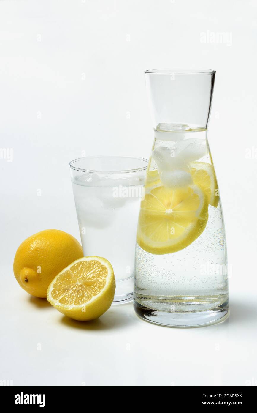 Lemon water in carafe, lemons, Germany Stock Photo - Alamy