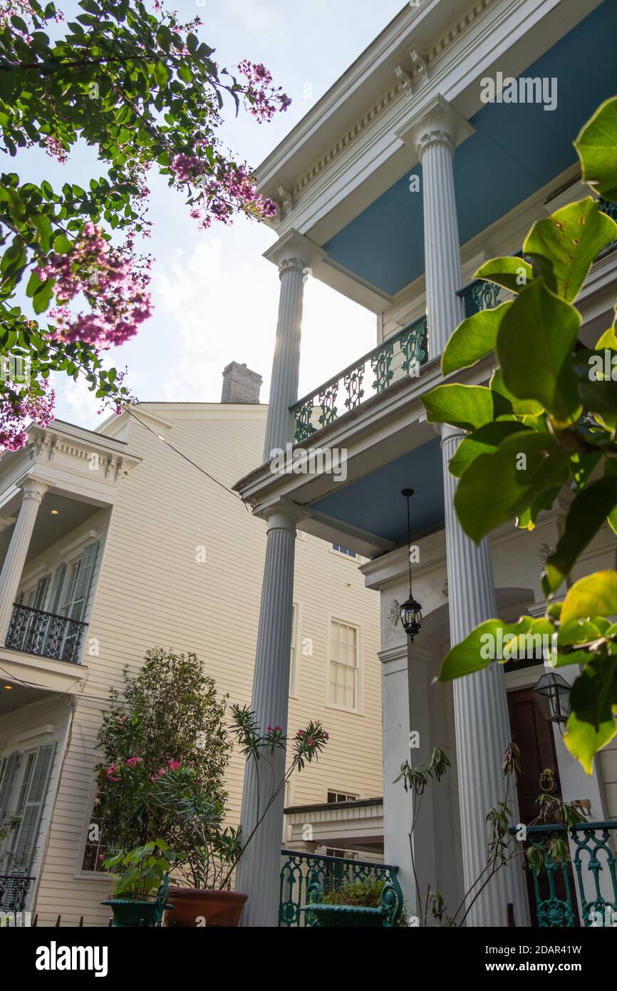 large colonnaded colonial house in New Orleans Louisiana Stock Photo ...