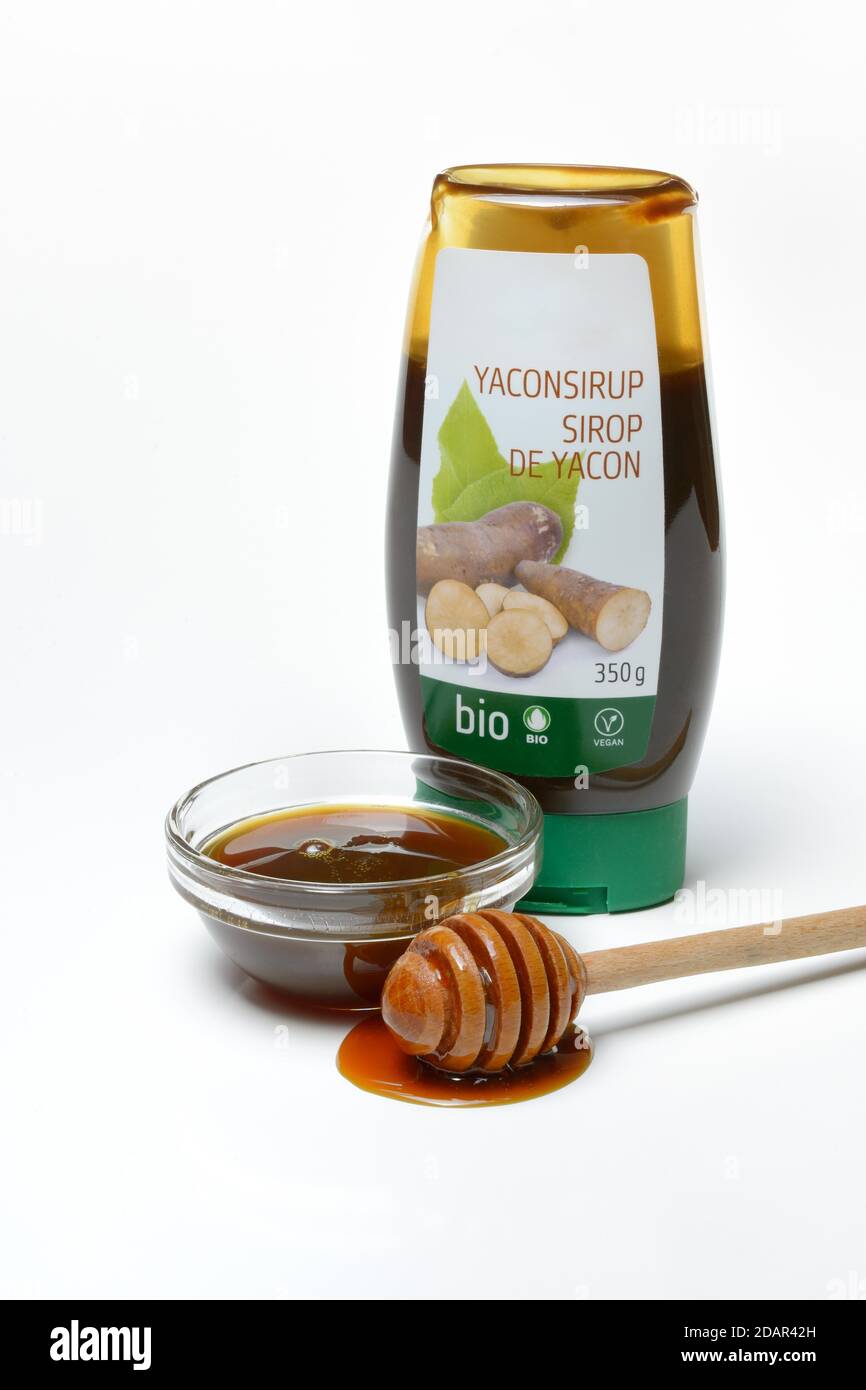 Yacon syrup, made from the yacon plant (Smallanthus sonchifolius ...