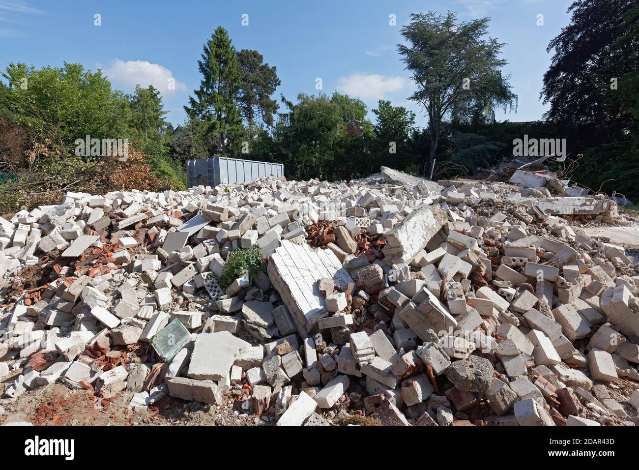 Construction waste from the demolition of a villa, Duesseldorf, North ...