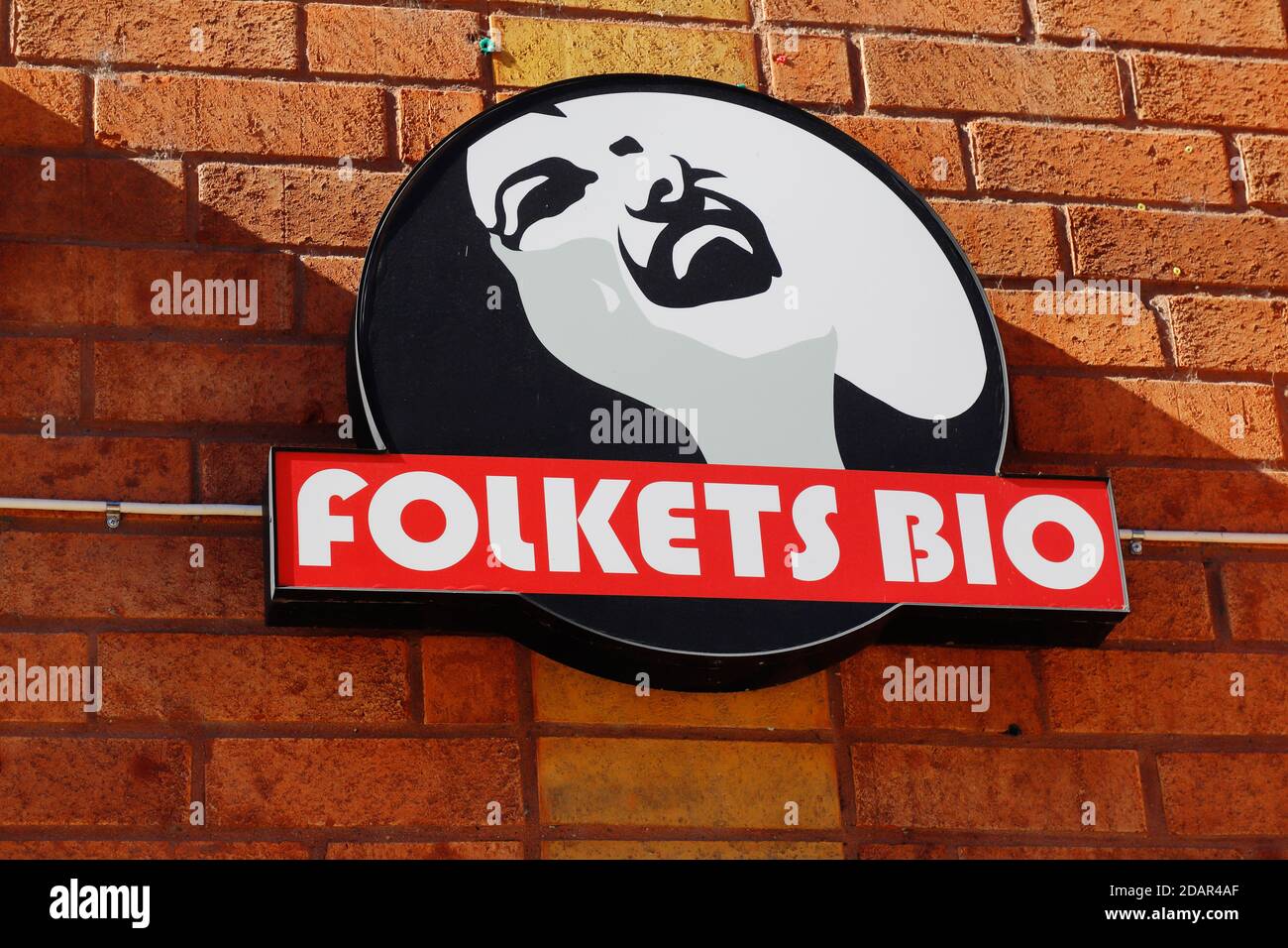 Lulea, Sweden - August 25, 2020. The logo of the Folkets bio cinema ...