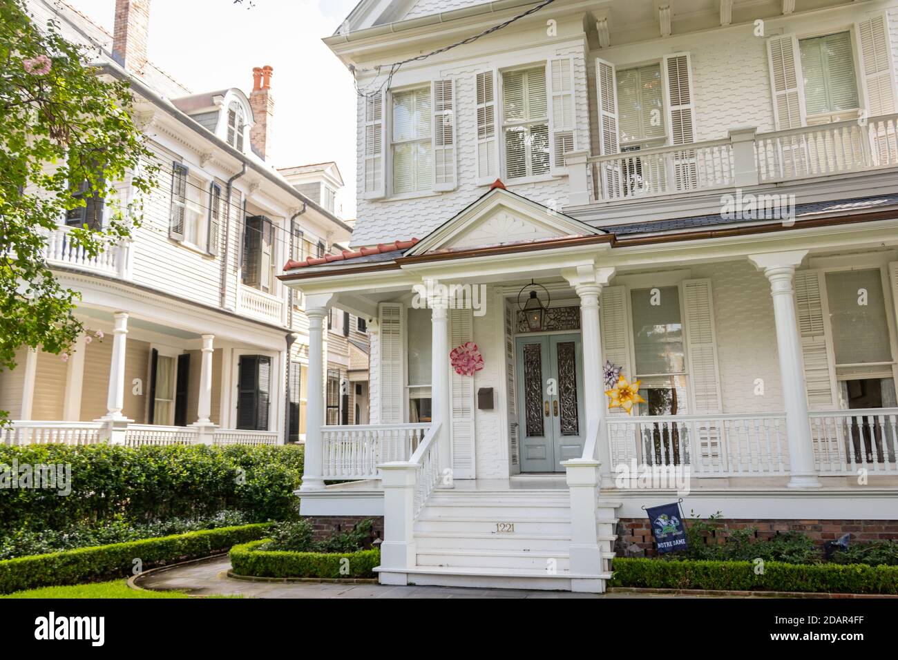 large colonnaded colonial house in New Orleans Louisiana Stock Photo ...