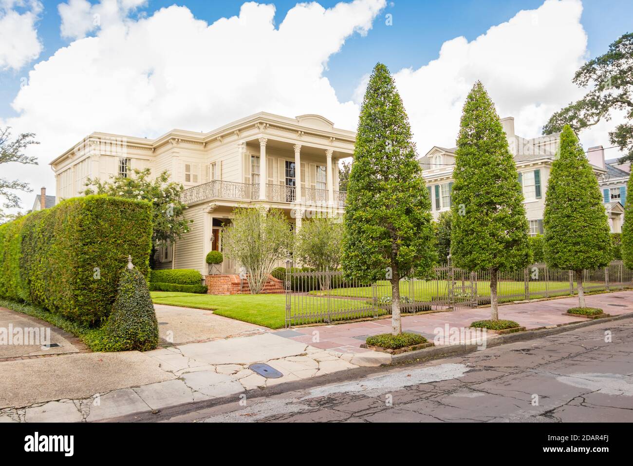 large colonnaded colonial house in New Orleans Louisiana Stock Photo ...