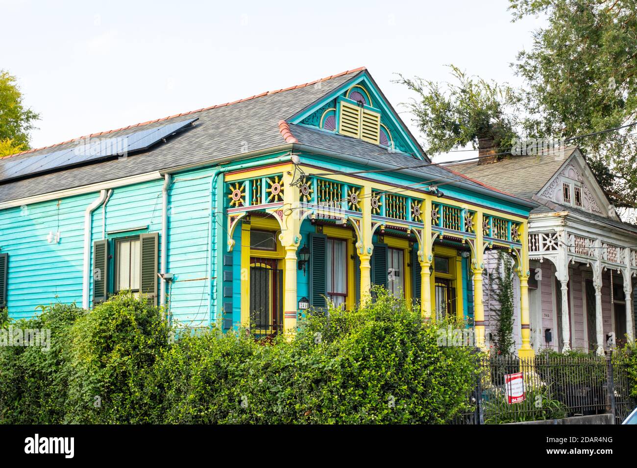colourful painted houses and shotgun shacks in New Orleans Louisiana ...