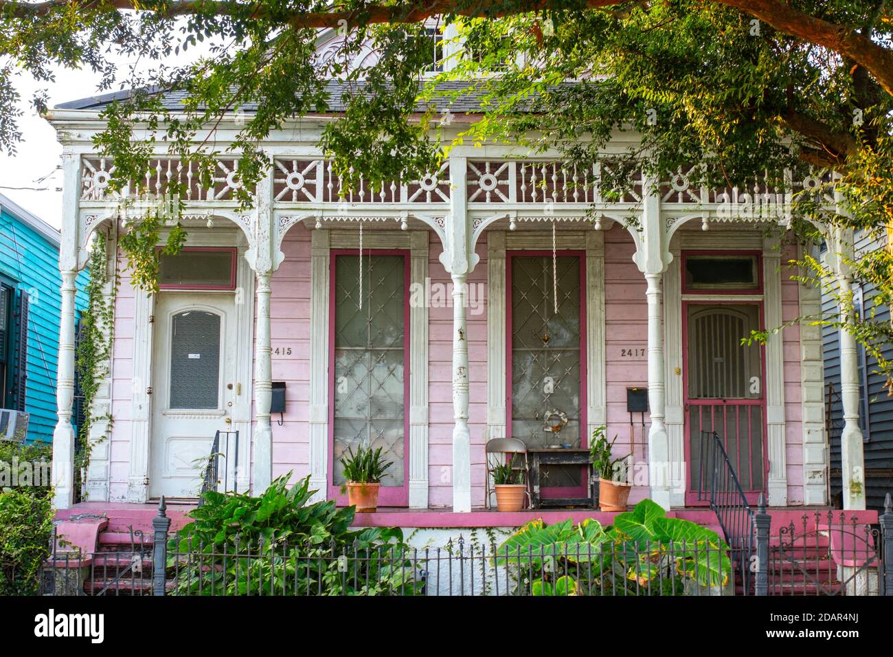 colourful painted houses and shotgun shacks in New Orleans Louisiana ...