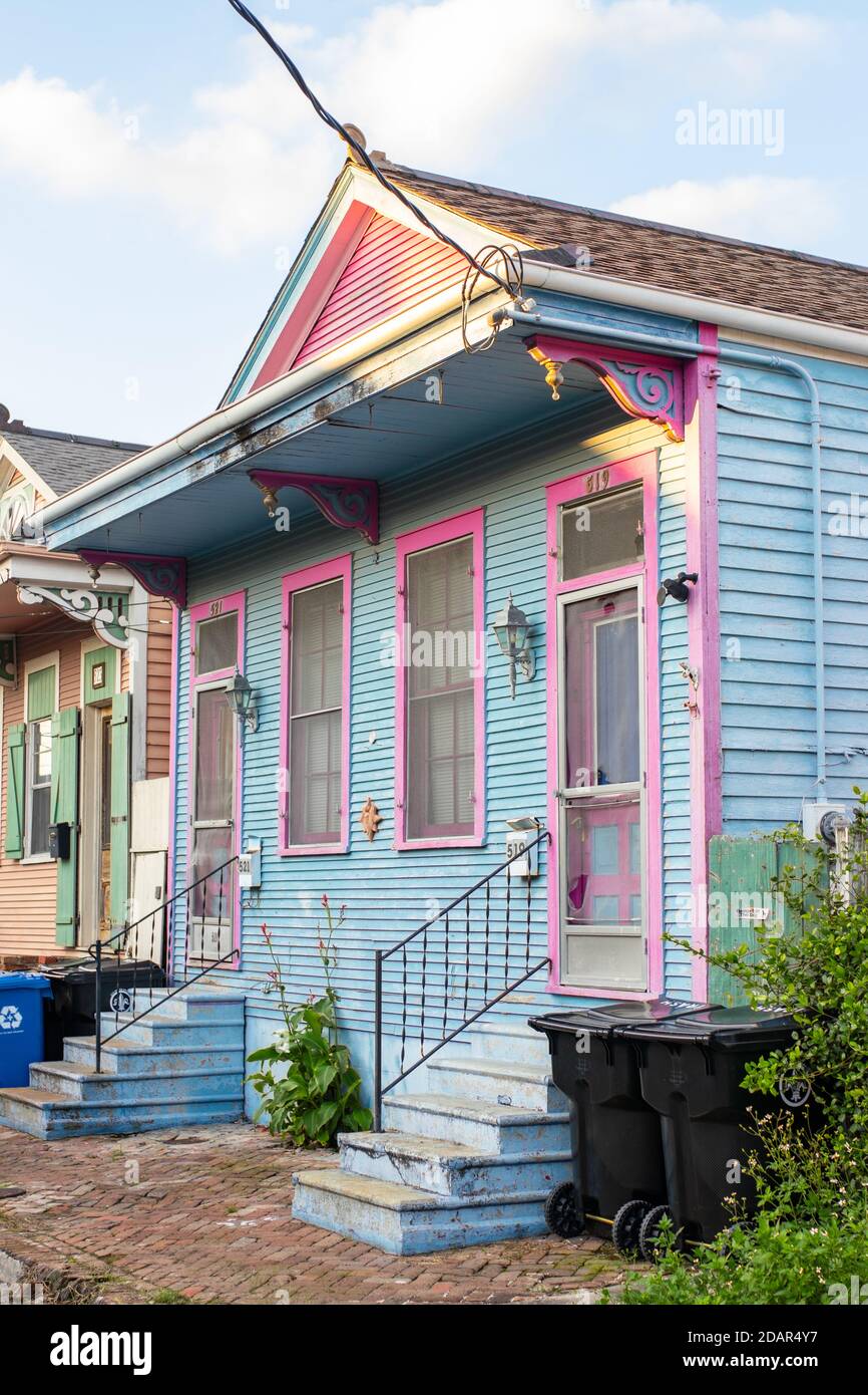 colourful painted houses and shotgun shacks in New Orleans Louisiana ...