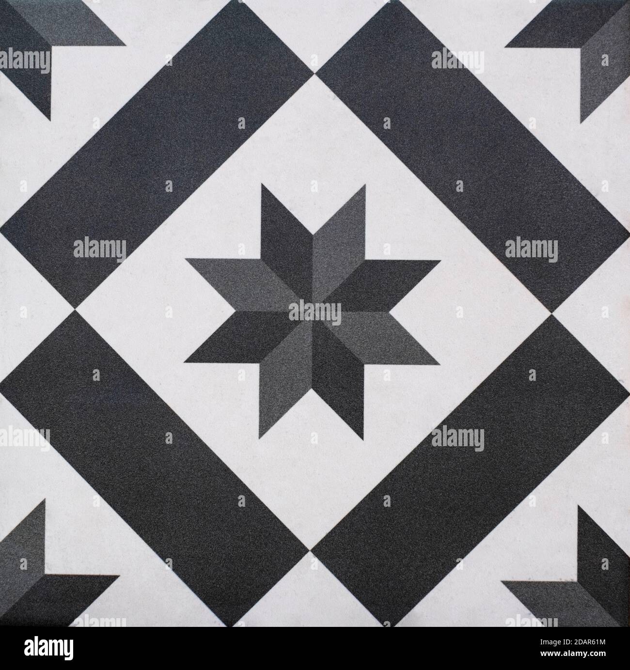 Close-up of old Portuguese tiles with details of geometric figures ...