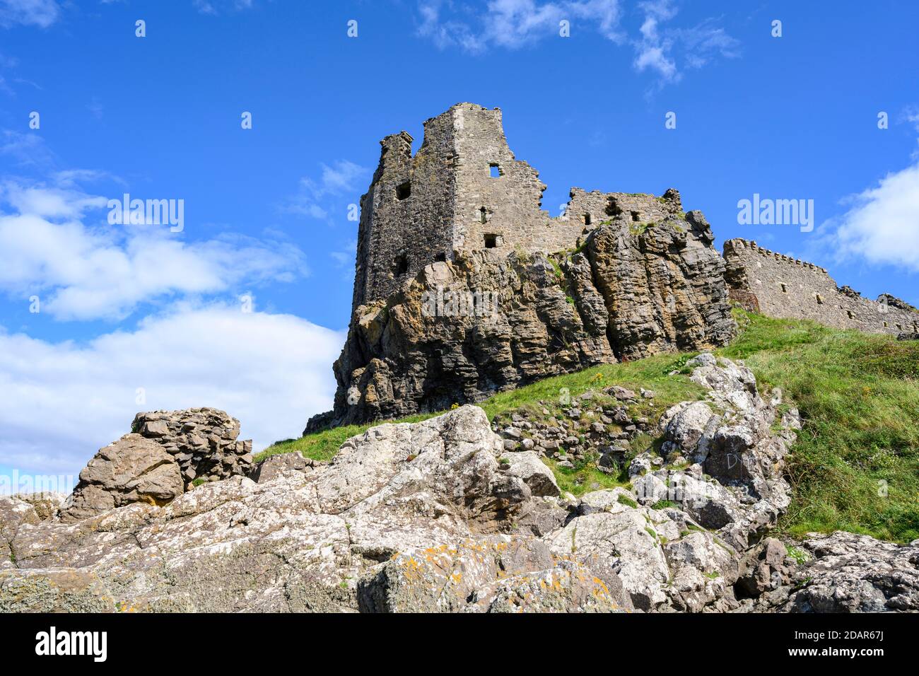 The ruins of Dunure Castle on the Firth of Clyde, Girvan, South ...
