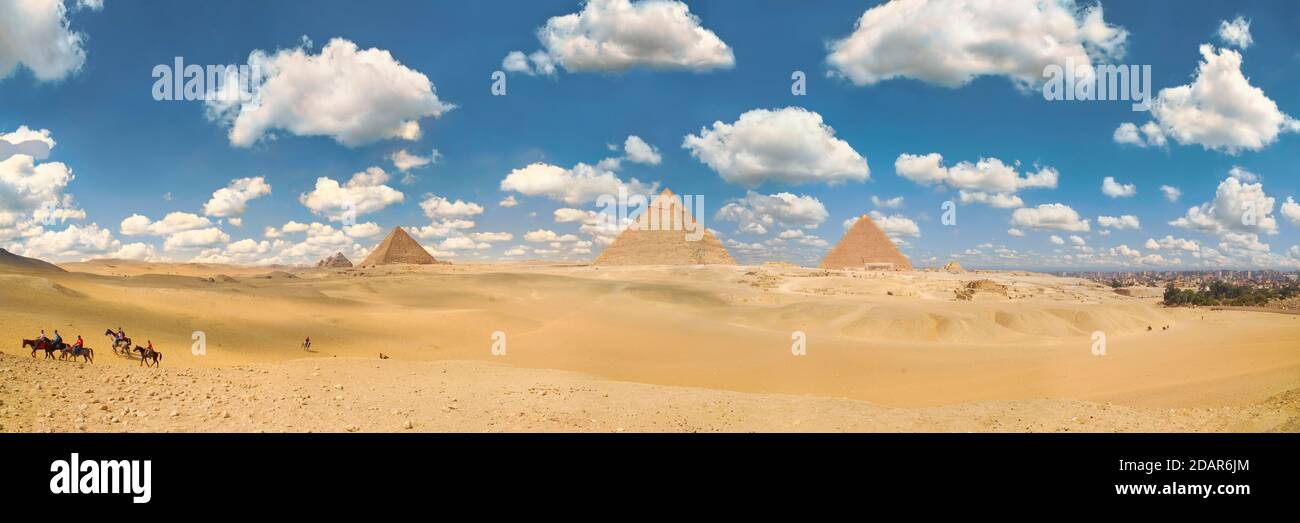 Pyramid of Giza Panorama, Giza, Cairo, Egypt Stock Photo - Alamy